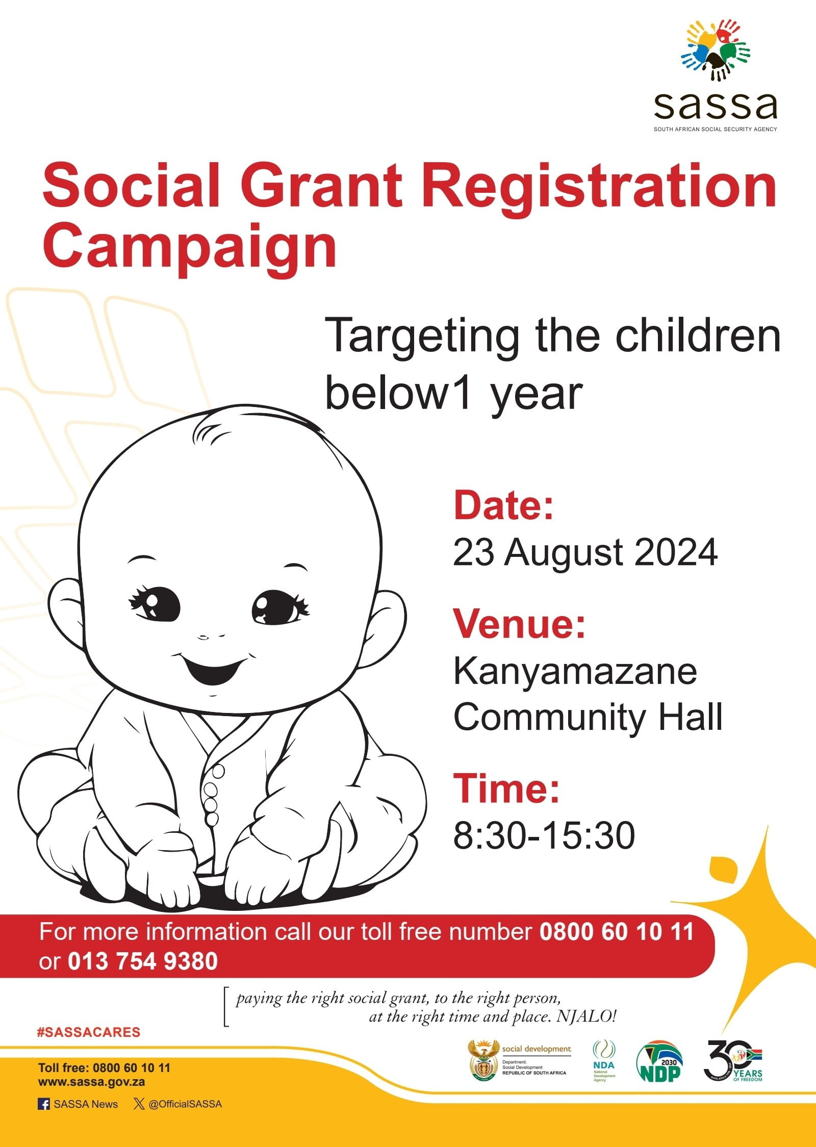 SASSA Social Grant Registration Campaign for Children Below 1 Year Old ...